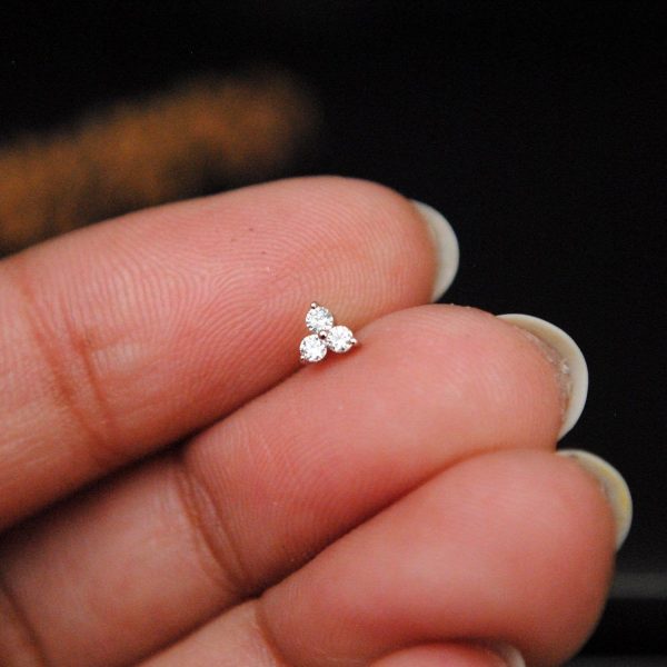 American Diamond 3 Stone Nose Pin – BD Jewelers Bangladesh